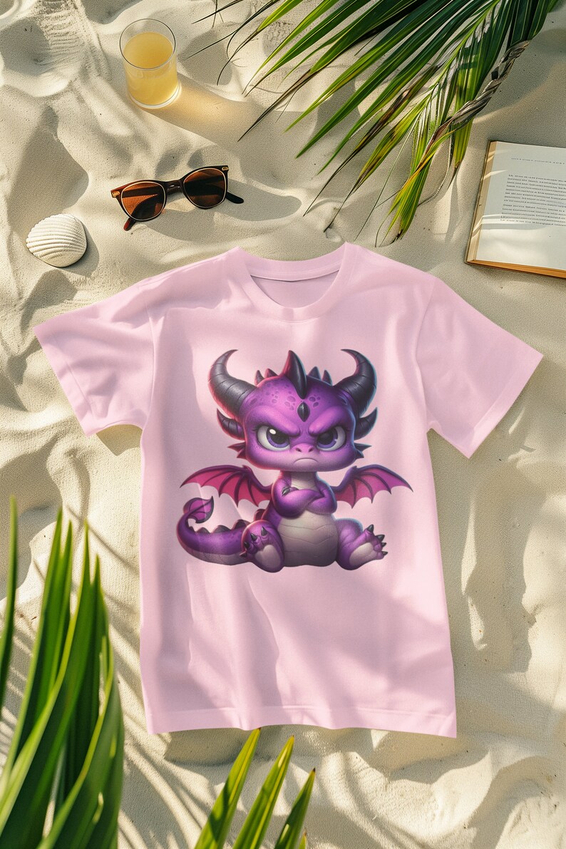 Purple Dragon PNG Clipart | Adorable Baby Dragon | Grumpy Dragon PNG | Fantasy Art | Printables ...