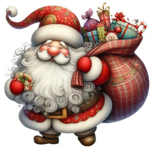 Whimsical Santa Clipart | Santa Designs for Christmas Crafts and Decor ...