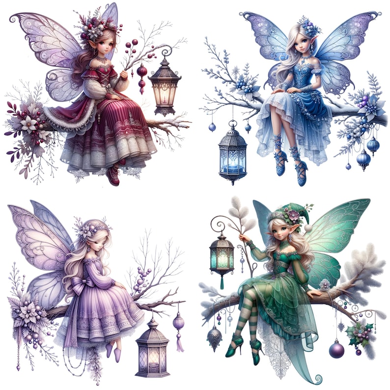 Christmas Fairy Clipart Bundle 12 Christmas Fairies Png Fairy Crafts ...
