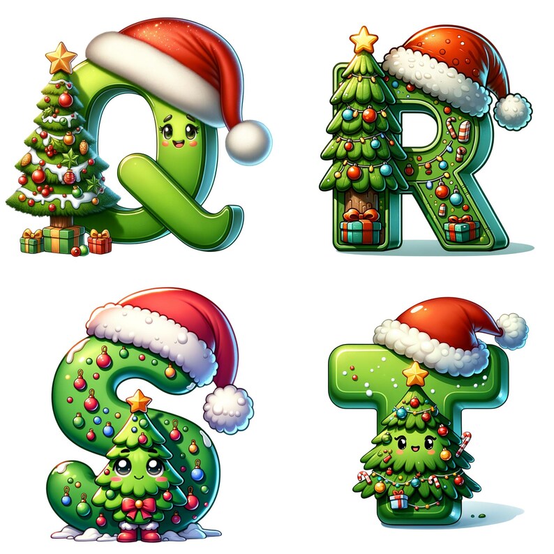 Christmas Alphabet, Christmas Tree Alphabet, Letters Png, Alphabet Png ...