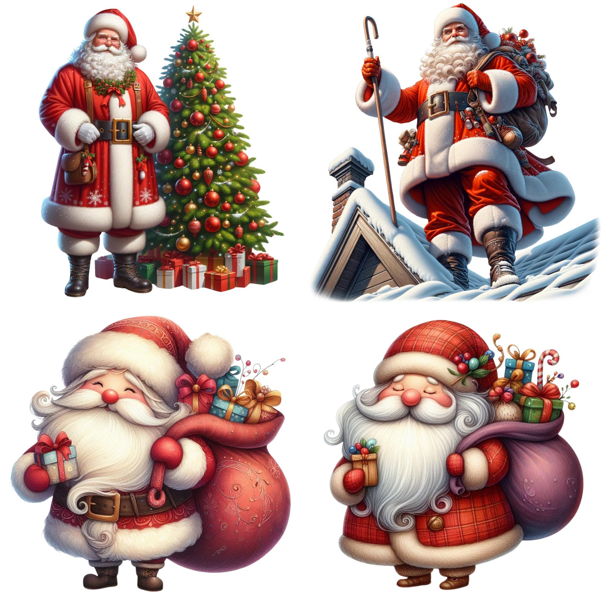 Santa Clipart | Santa Clipart Bundle | 14 High-quality Designs ...