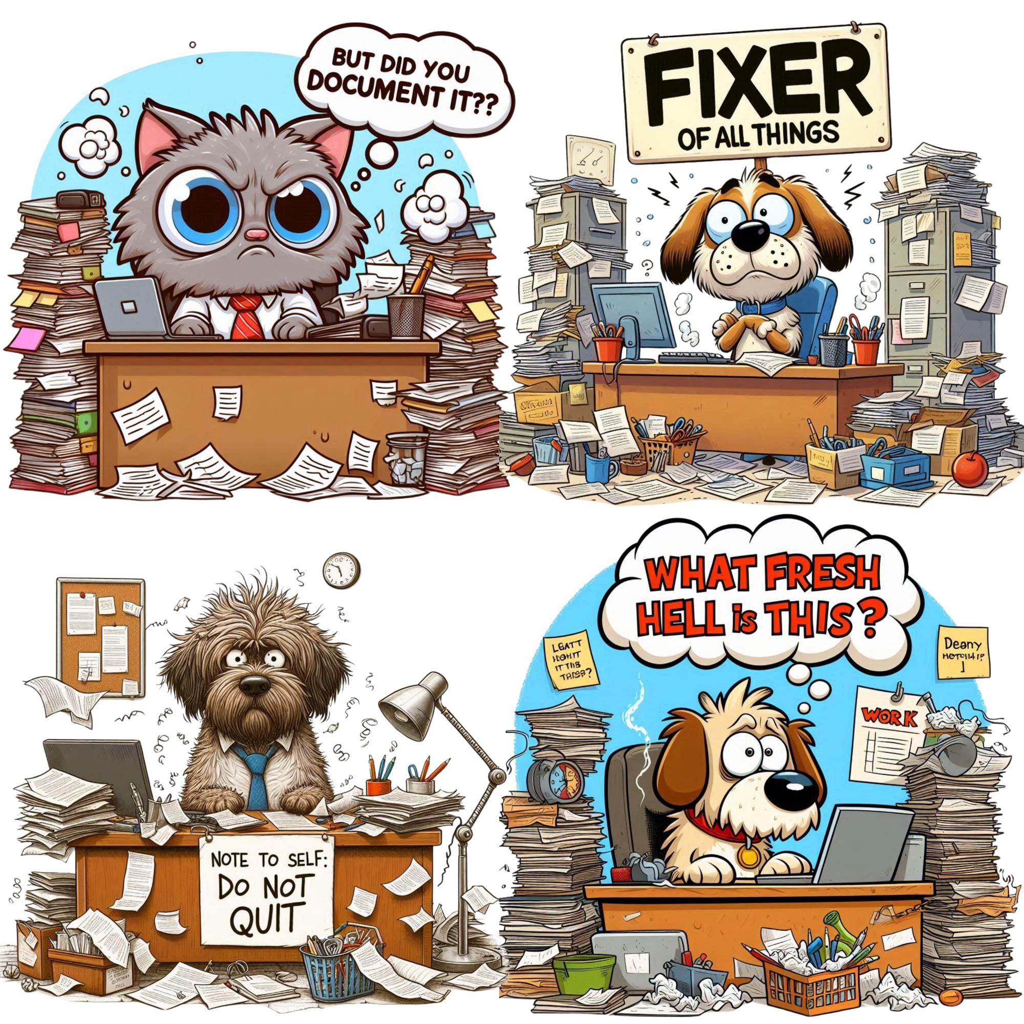 Funny Office Clipart PNG Bundle, 24 Office Humor Cartoons, Sarcastic Co ...