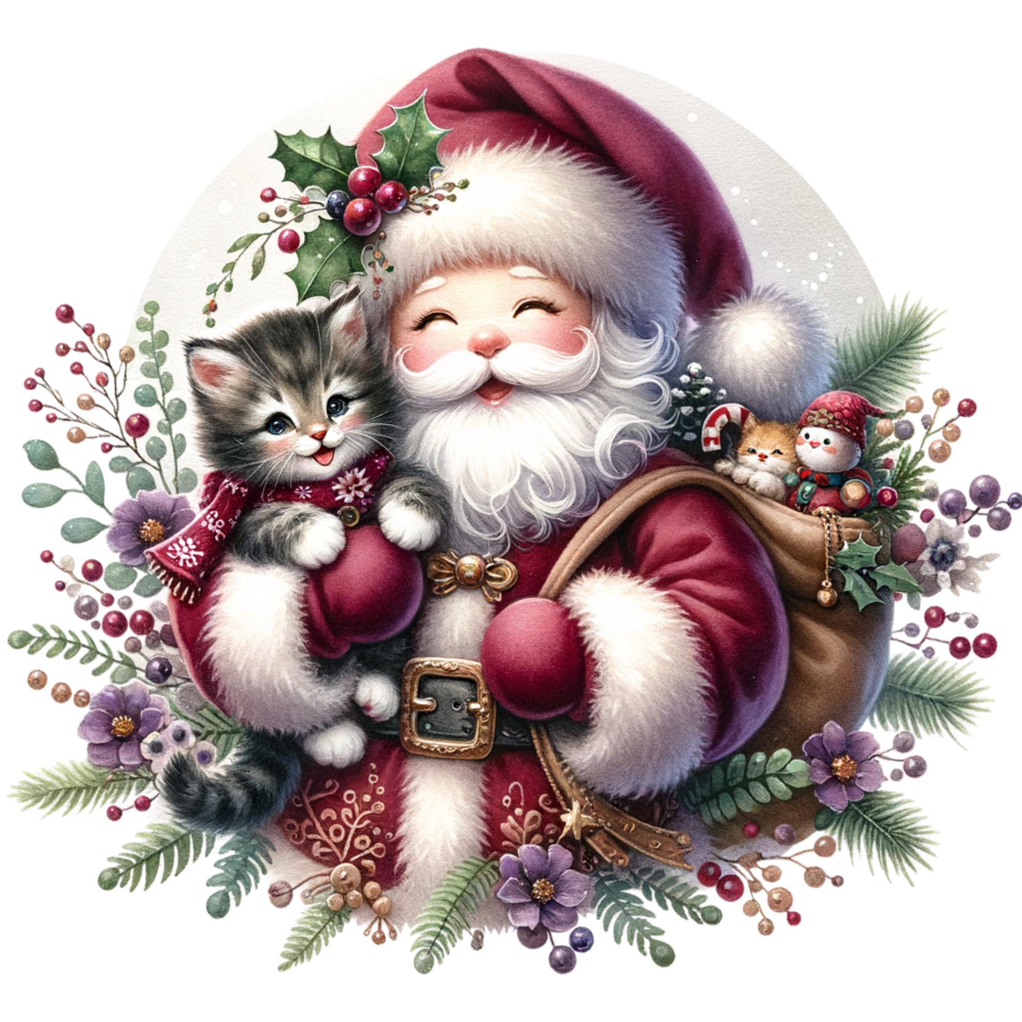 Santa Clipart | Festive Santa Animal Clipart Bundle | 12 High-quality ...