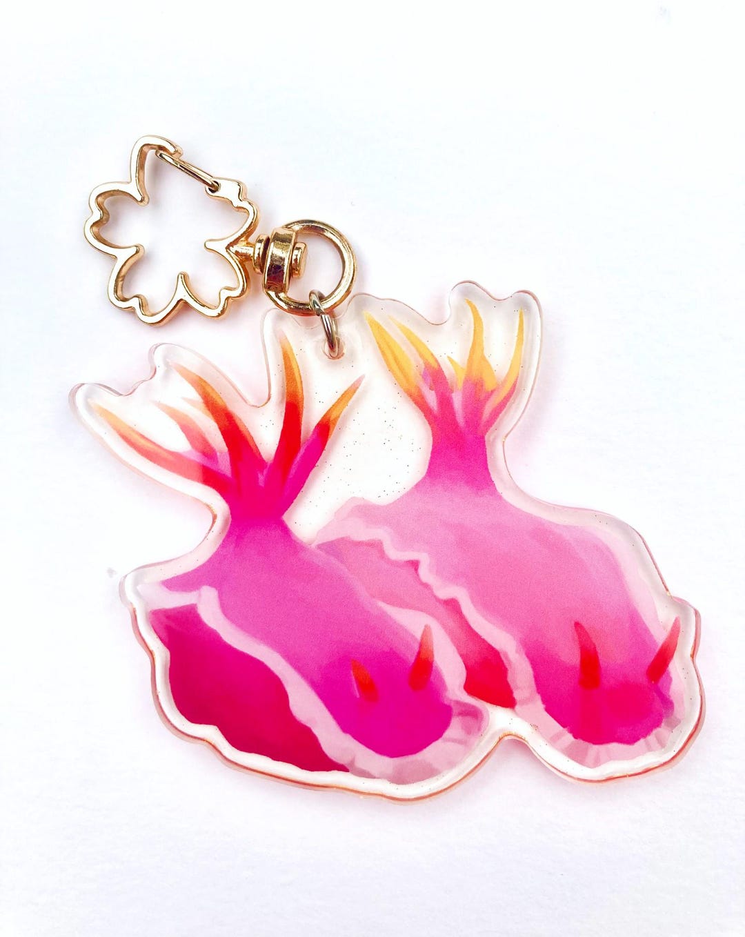 Pink Sea Slug Glitter Epoxy Keychain 3.5 Inch Large - Etsy