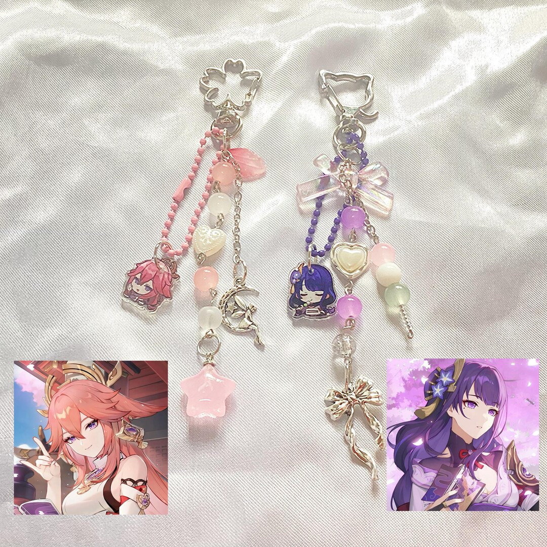 Yae Miko & Raiden Keychains, Handmade - Etsy