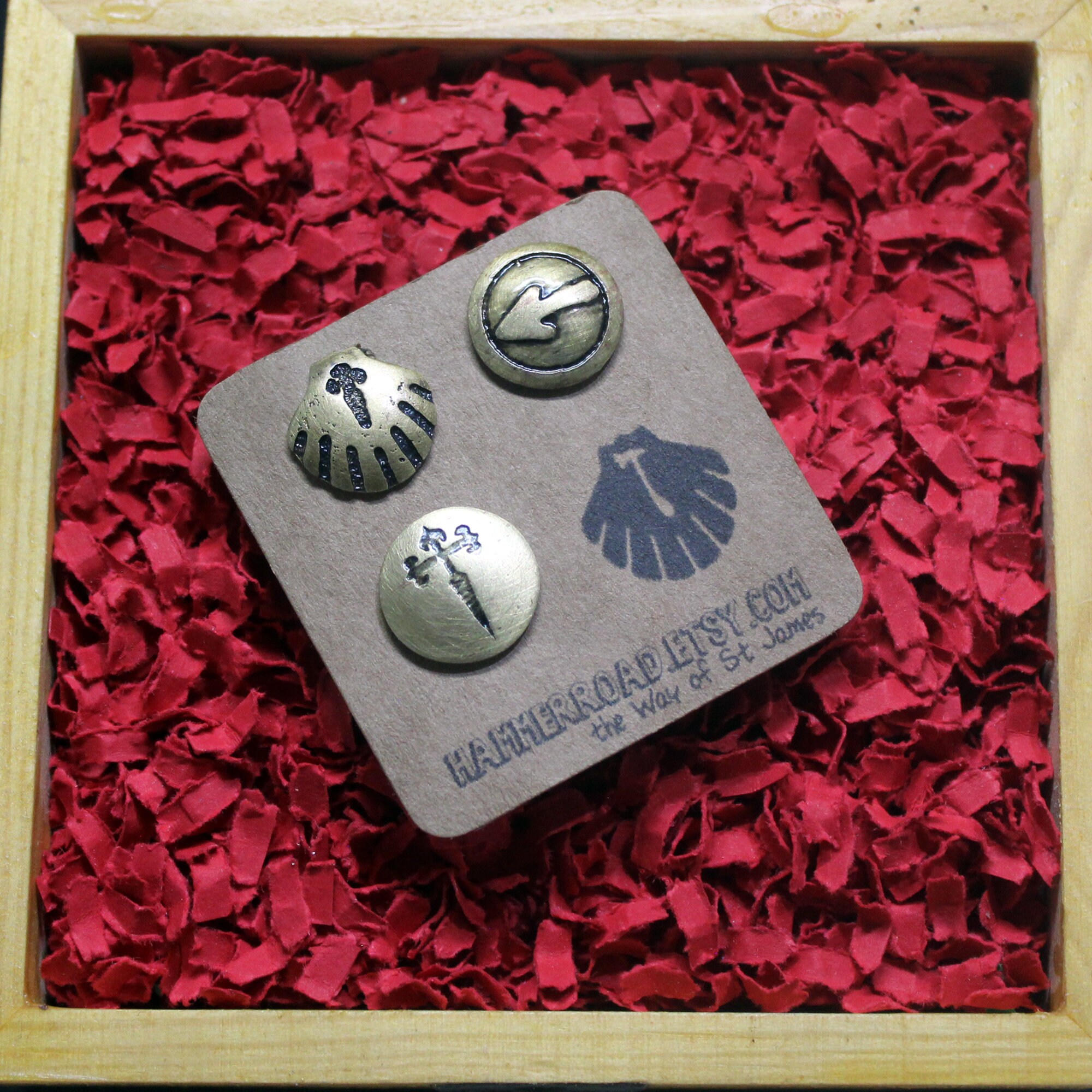 Shell, Arrow, and Cross: Set of Camino De Santiago Inspired Pins - Etsy