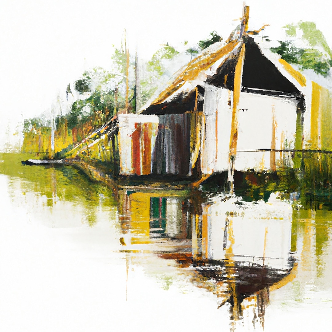 WATER SWAMP_SHACK - AI Collaboration, Digital Download, Printable Art ...