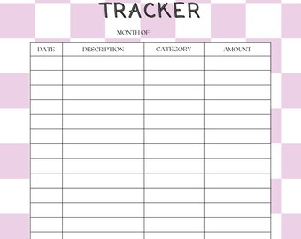 Flower Printable Spending Tracker, Expense Tracker, Monthly Transaction ...