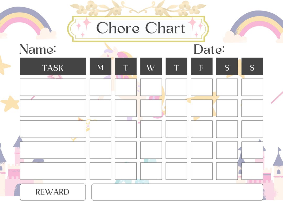 Chore Chart- Princess - Etsy