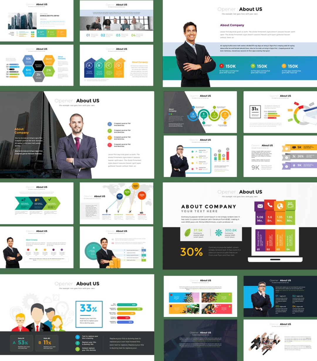 Anima Slides - 20 Premade "about Us" Presentation Templates - Etsy