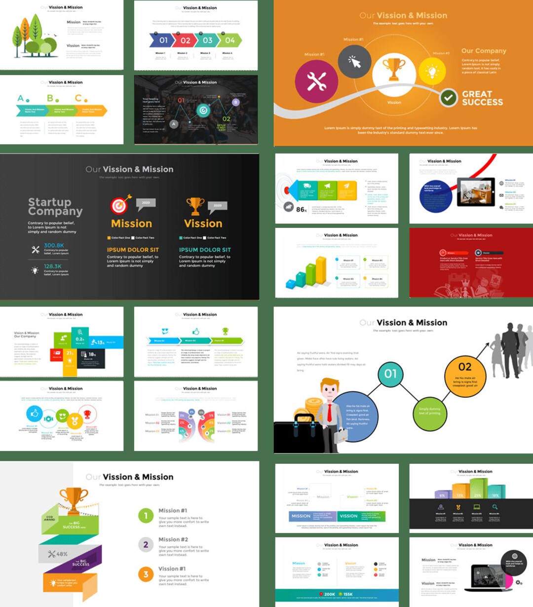 Anima Slides - 20 Premade "vision & Mission" Presentation Templates - Etsy