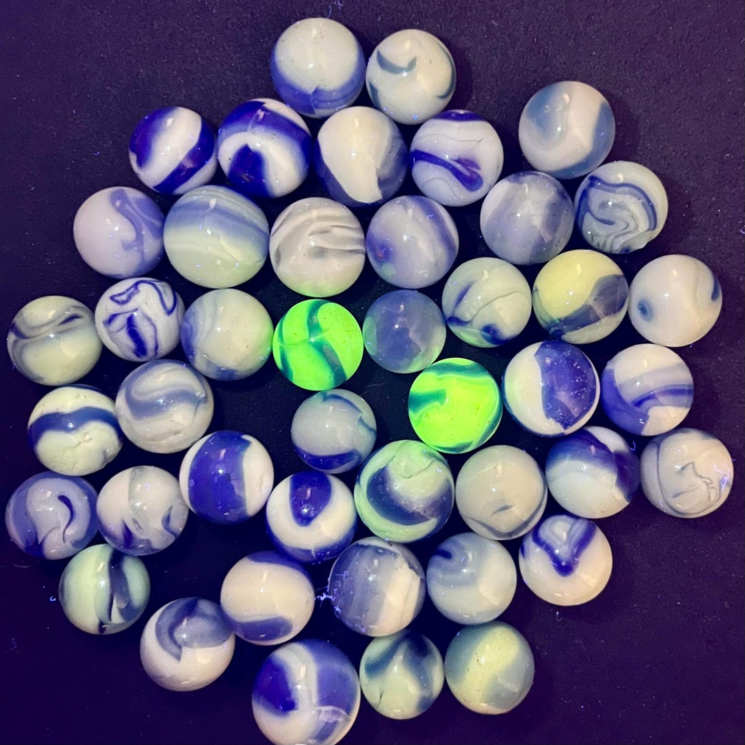 Vintage Mixed Antique Toy Marbles Art Glass Lot Many UV Reactive, a Few ...