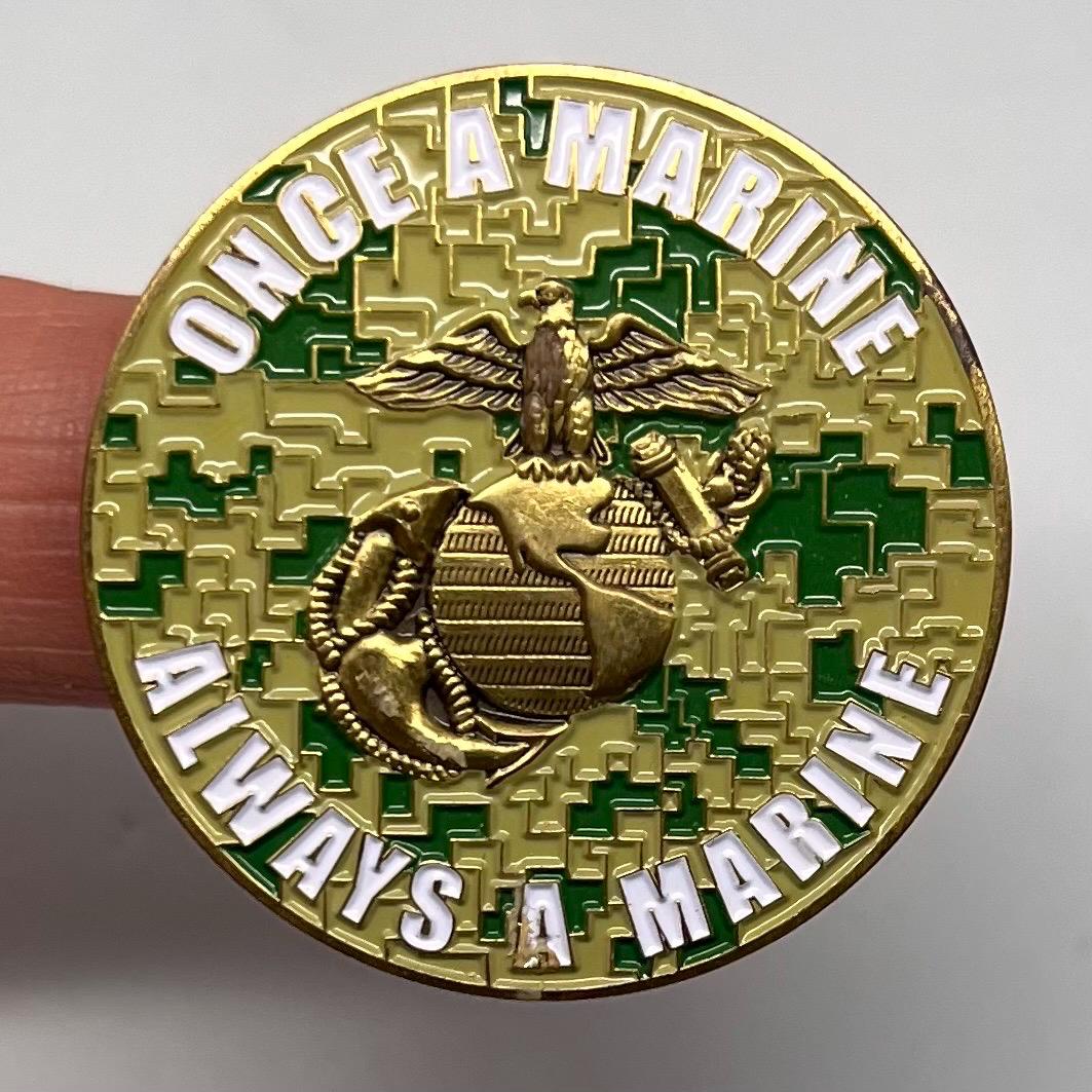 Marine Corps Digital Camo Challenge Coin Vintage Bronze / Brass RARE ...