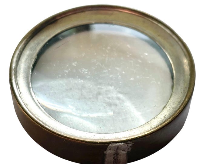 Antique / Vintage Brass Pocket Loop Glass Magnifying Glass Jewerly ...