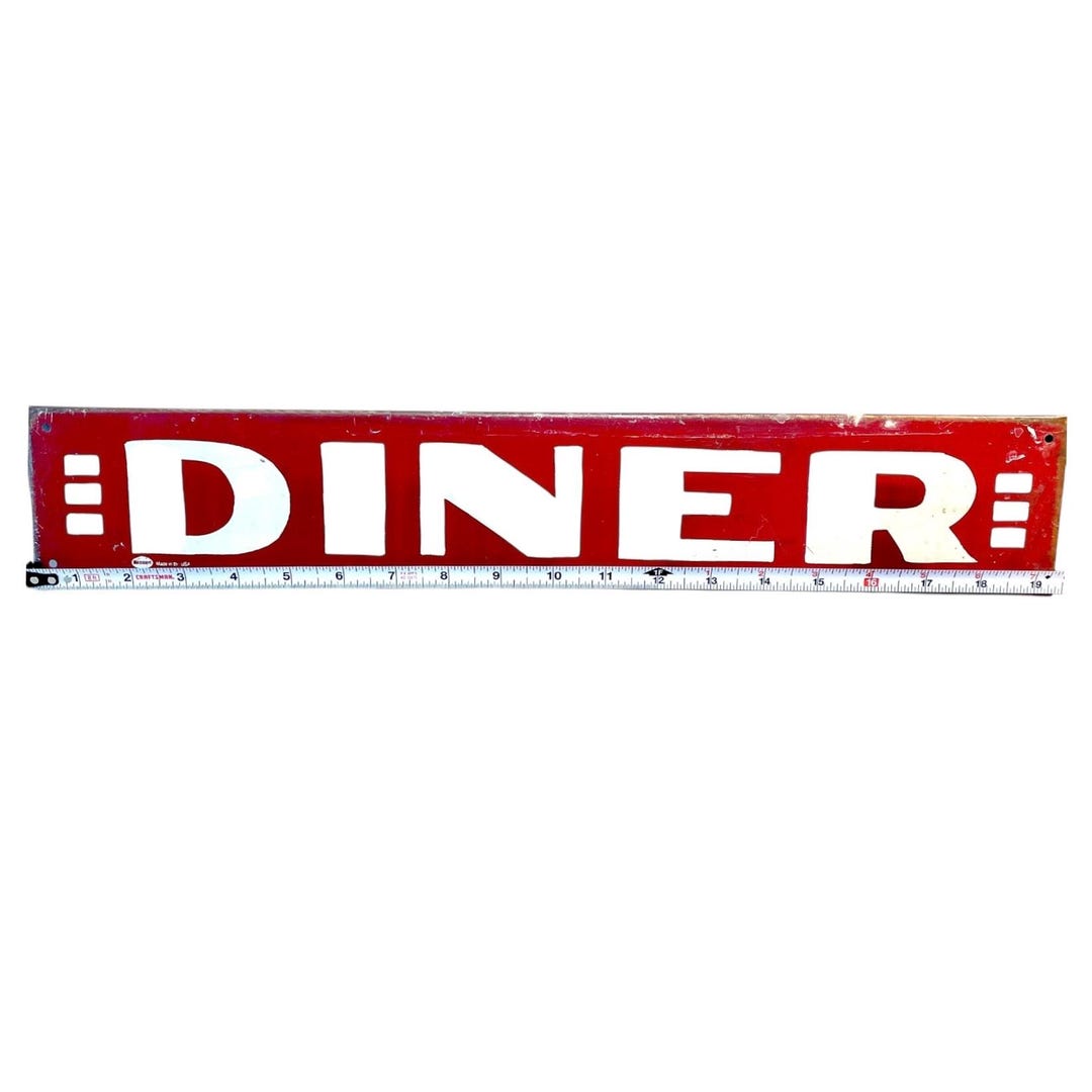 Vintage 1950s Red Metal Diner Sign / Resturant Advertisement Made in ...