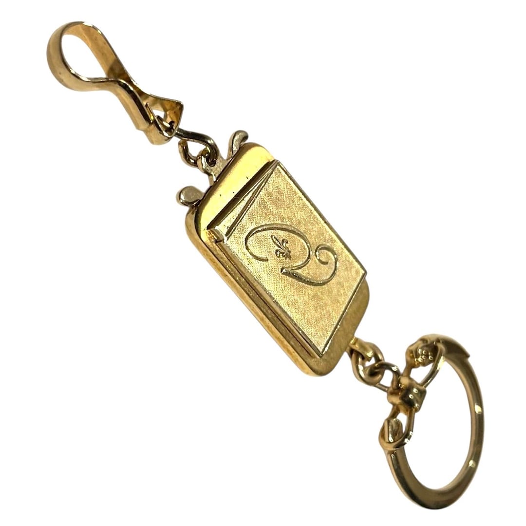 Vintage ANSON Fleur-de-lis Retro Twin Lock Keychain Key Fob Detachable ...