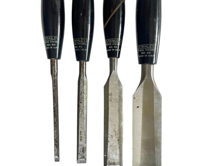 Lot of 4 Vintage Stanley No.40 Wood Woodworking Carpenter Chisels USA 1 ...