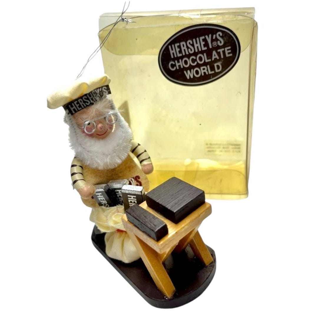 Vintage 1982 Hershey Chocolate World Hand Made Santa Clause Wooden ...