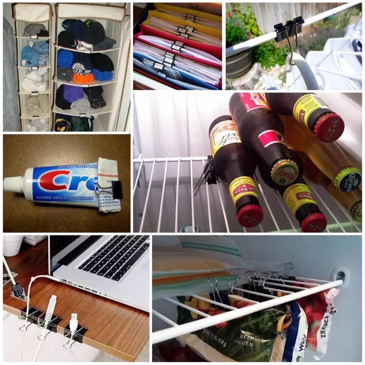 40 Pack 2 Inch Extra Large Black Binder Clips Big Paper Clamps Office ...