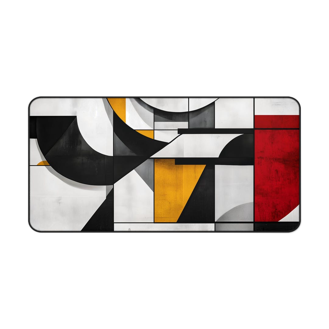 Abstract Geometric Desk Mat, Bold Color Blocks, Modern Office Decor - Etsy