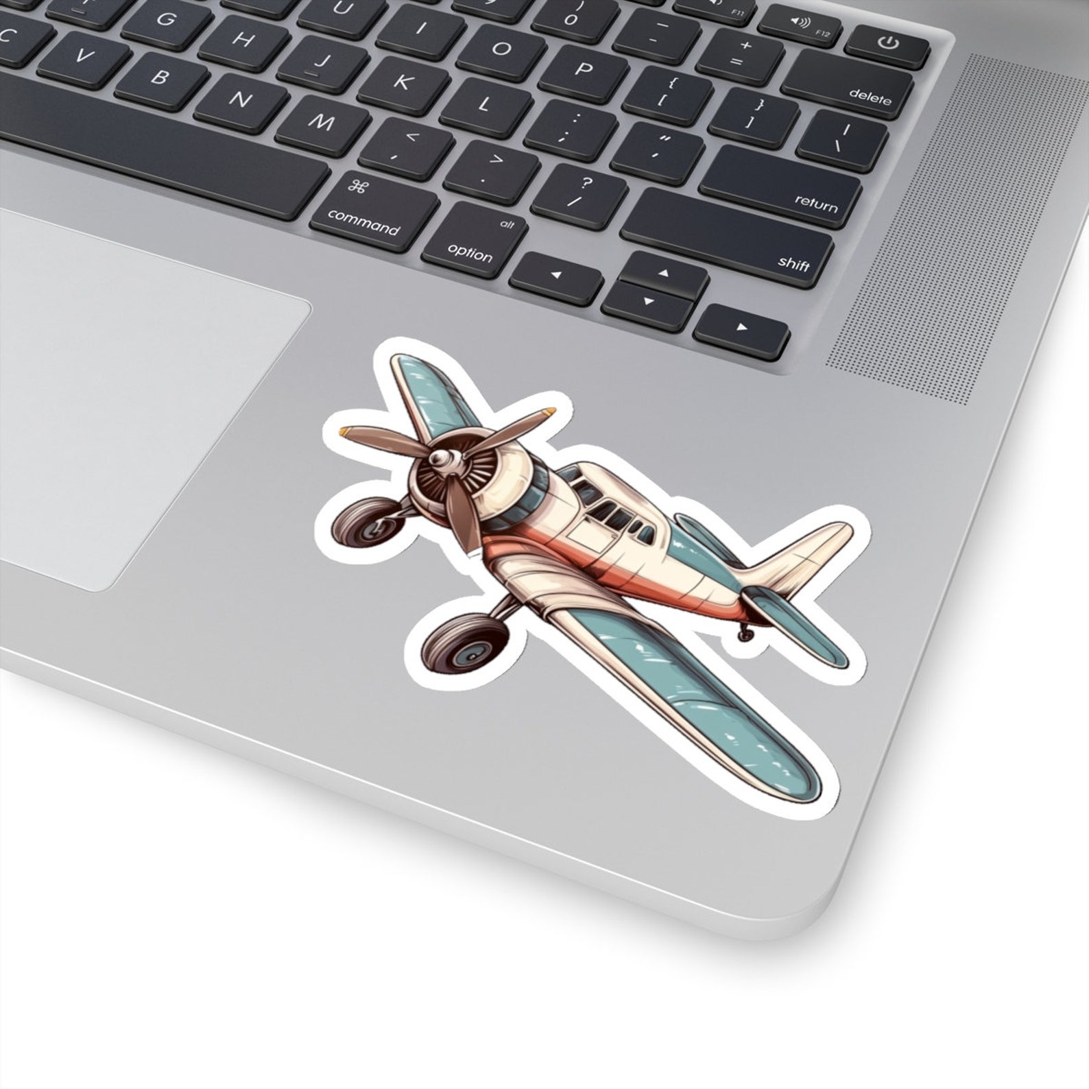 Fly High, Vintage-style Airplane Sticker, Cool Cartoon Plane Decal ...