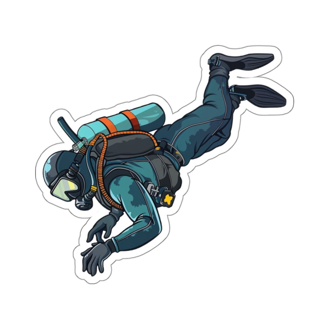 Dive Deep, Scuba Diver Sticker, Ocean Explorer Vibes - Etsy