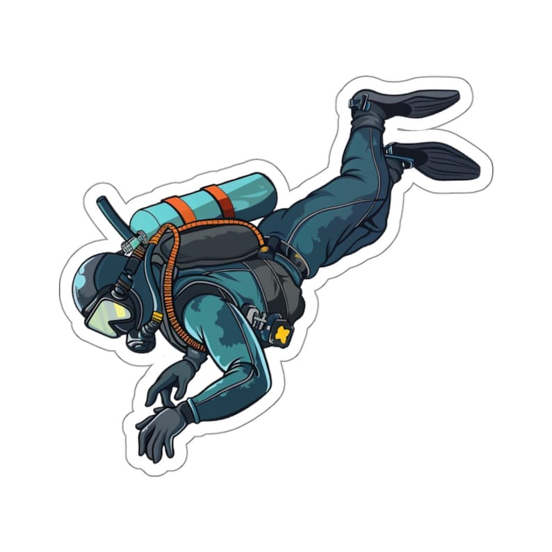 Dive Deep, Scuba Diver Sticker, Ocean Explorer Vibes - Etsy