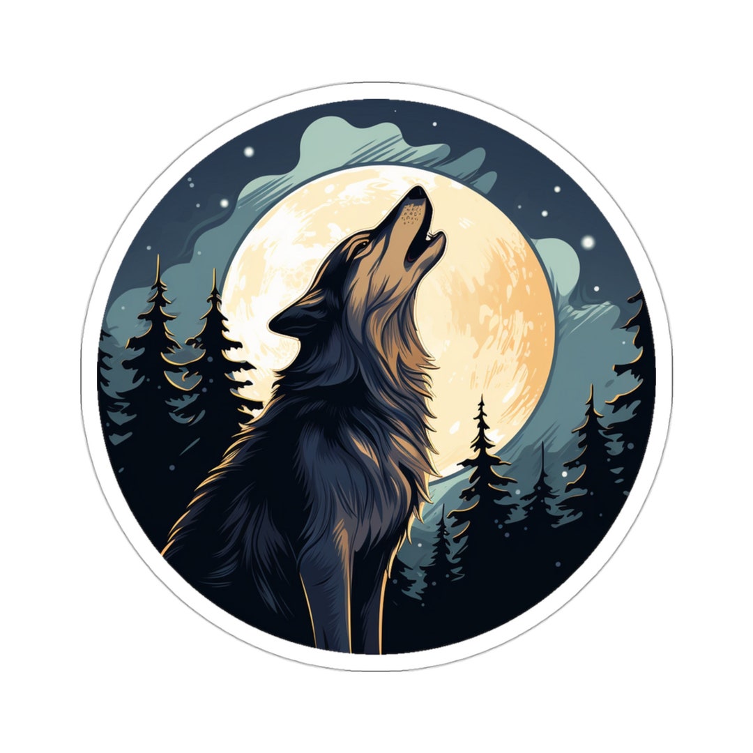 Moonlight Sonata | Howling Wolf Sticker | Wilderness Enthusiast | Wild ...