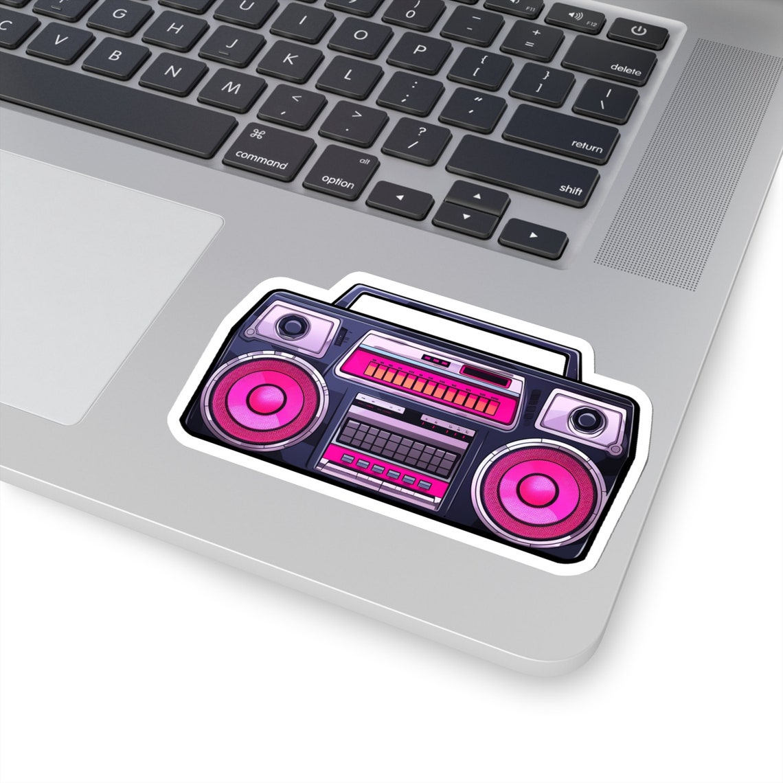 Synthwave Boombox Sticker: Retro 80s Neon Vinyl Decal - Etsy