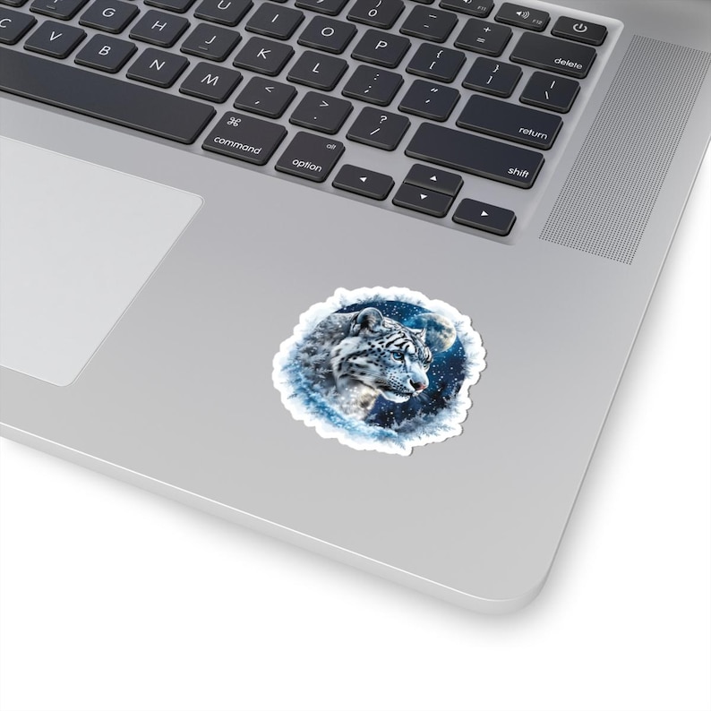Majestic Snow Leopard Sticker, Moonlit Winter Scene, Animal Art - Etsy