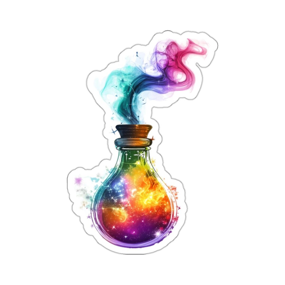 Galactic Potion Magic, Colorful Galaxy Bottle Sticker, Fantasy Vibes - Etsy