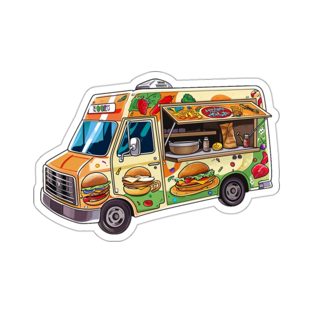 Urban Food Truck Sticker Vintage Retro Graffiti City Skateboarding ...