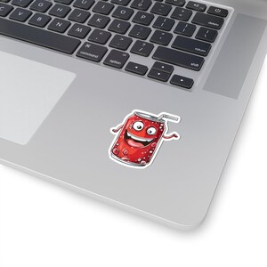Cheerful Soda Can Sticker, Cute Vinyl Decal for Laptops and Water ...