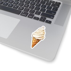 Vanilla Ice Cream Cone Sticker: Glossy Vinyl Laptop Decal - Etsy