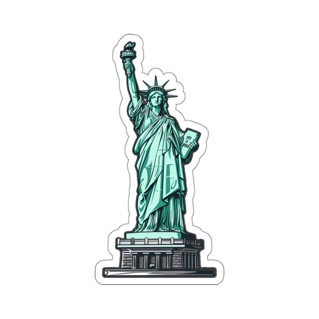 Statue of Liberty Sticker, Ellis Island, NYC Landmark, Patriotic Decor ...