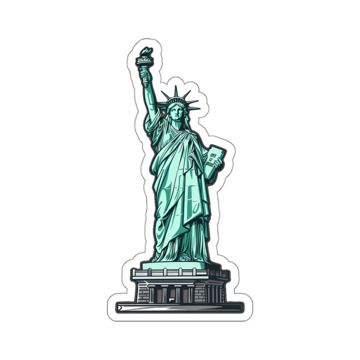 Statue of Liberty Sticker, Ellis Island, NYC Landmark, Patriotic Decor ...