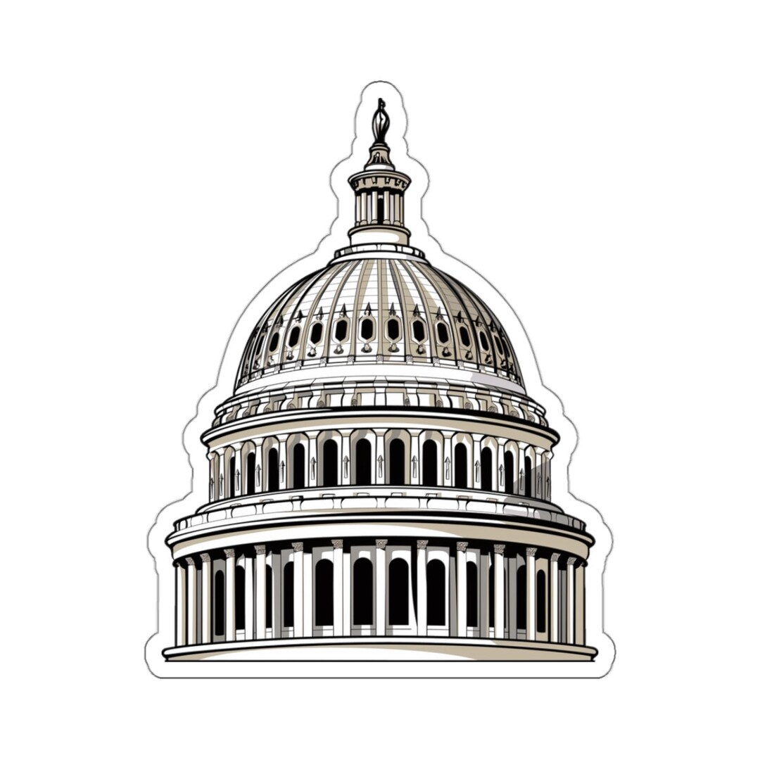 Capitol Dome Majesty, US Capitol Building Sticker, Perfect for History ...