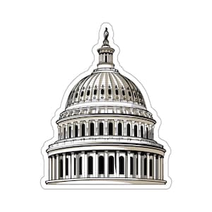 Capitol Dome Majesty, US Capitol Building Sticker, Perfect for History ...