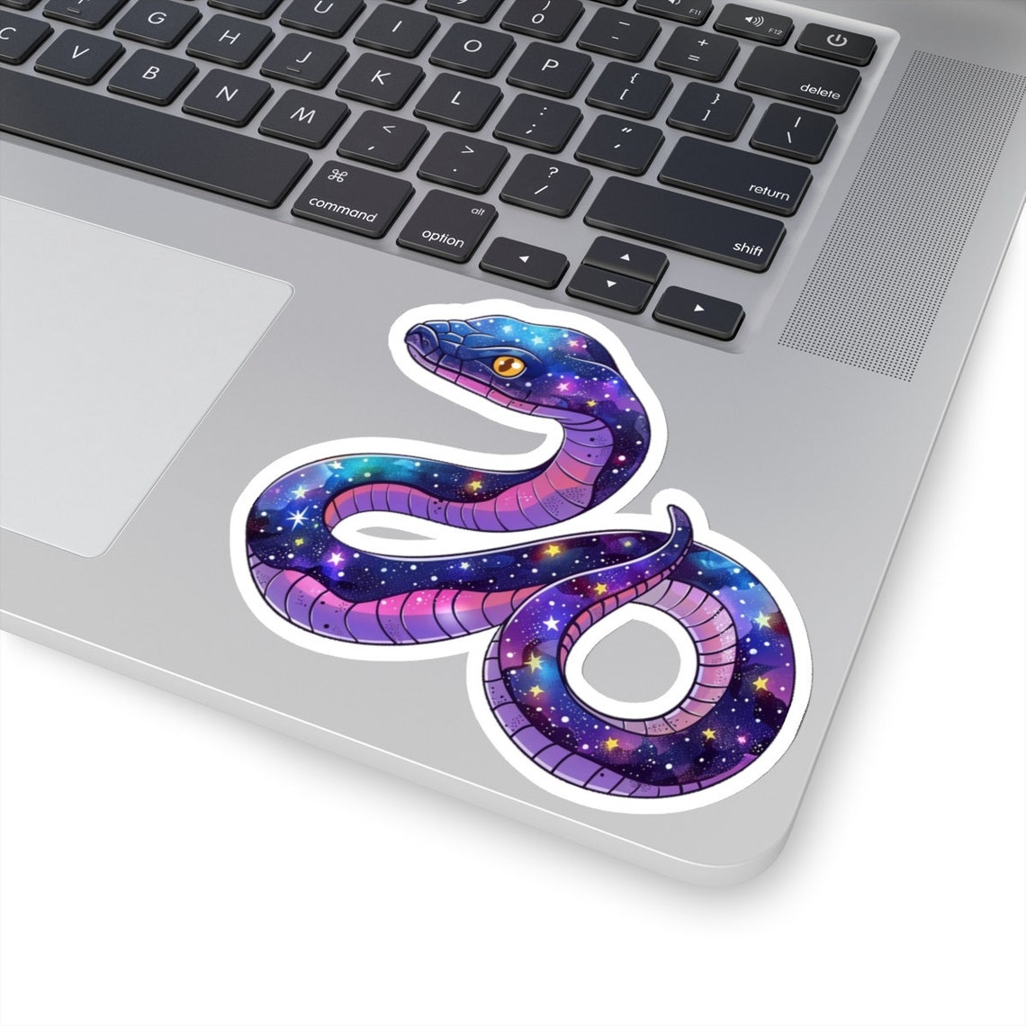 Cosmic Serpent Sticker, Snake Made of Stars, Purple and Pink Night Sky ...