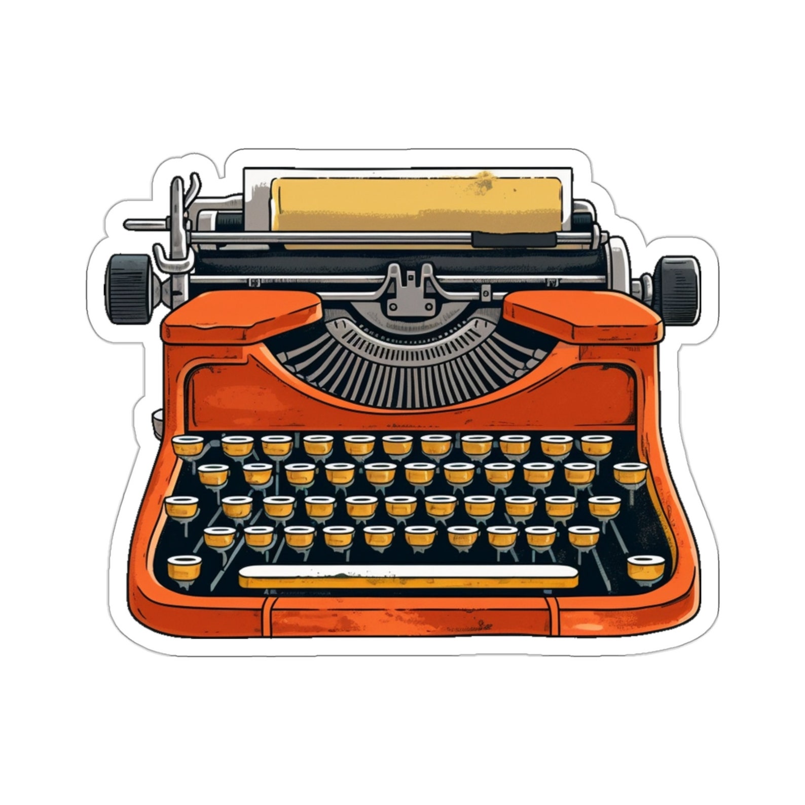 Typewriter Tales | Vintage-style Typewriter Sticker | Retro Writing ...