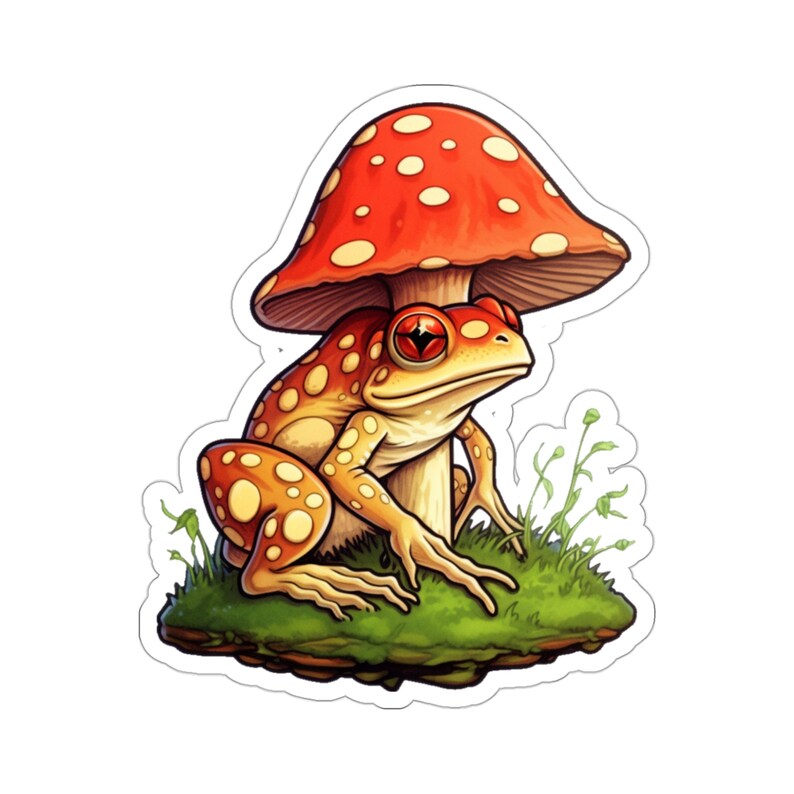 Hop Over to Toad Town, Vinyl Kiss-cut Sticker, Toad and Toadstool ...