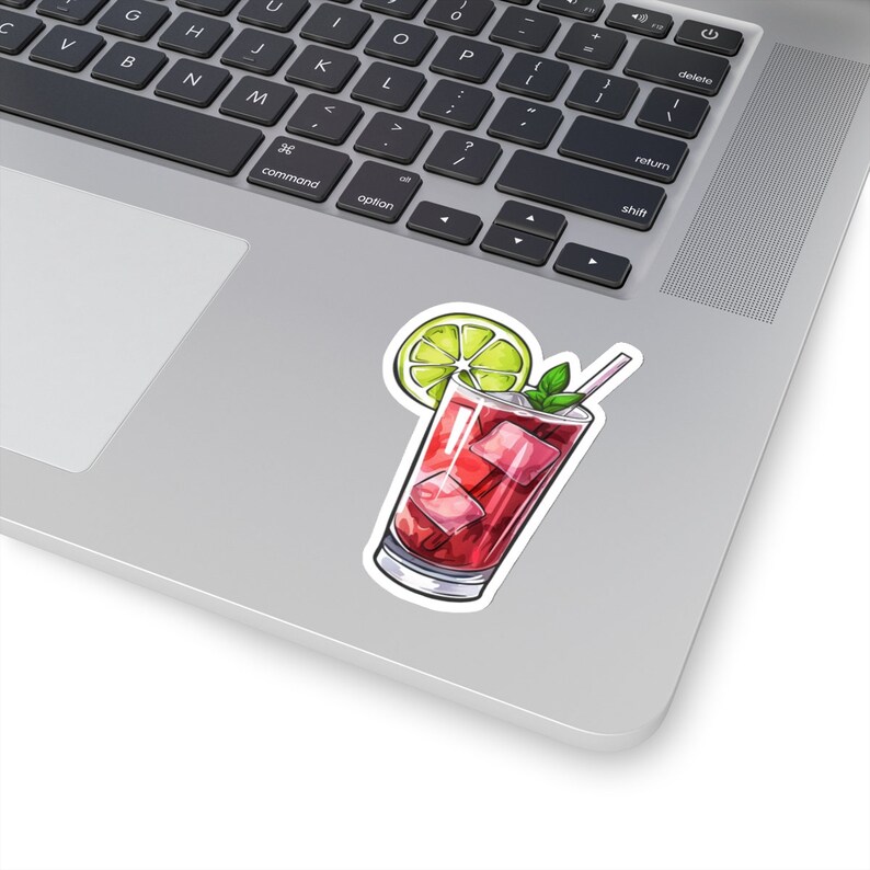 Red Cocktail Sticker: Glossy Vinyl Bar Decor - Etsy