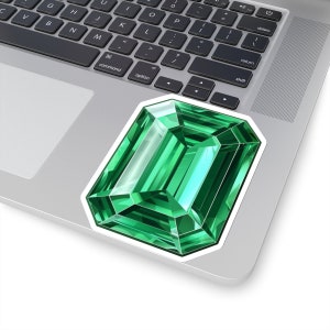 Emerald Dream, Brilliant Cut Gemstone Sticker, Perfect for Laptops and ...