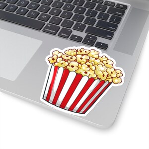 Popcorn Time, Movie Theater Snack, Red and White Bucket Sticker - Etsy