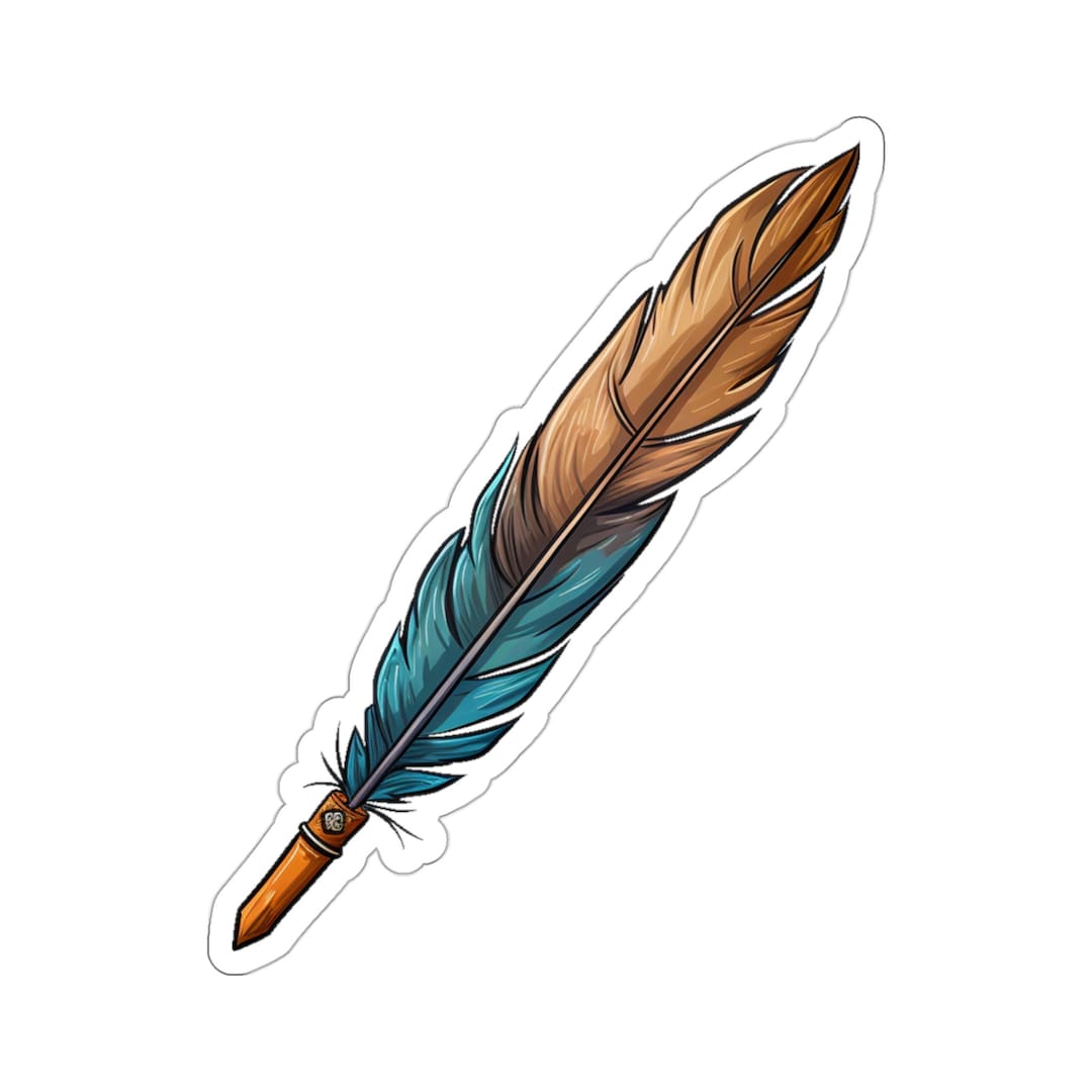 Vintage Feather Quill Pen Sticker: Classic Writer's Vinyl Decal - Etsy