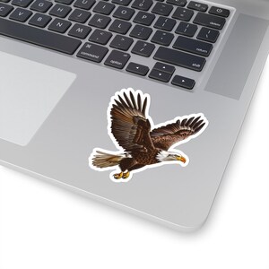 Soaring Bald Eagle Sticker, Majestic Eagle Design, Patriotic Sticker ...