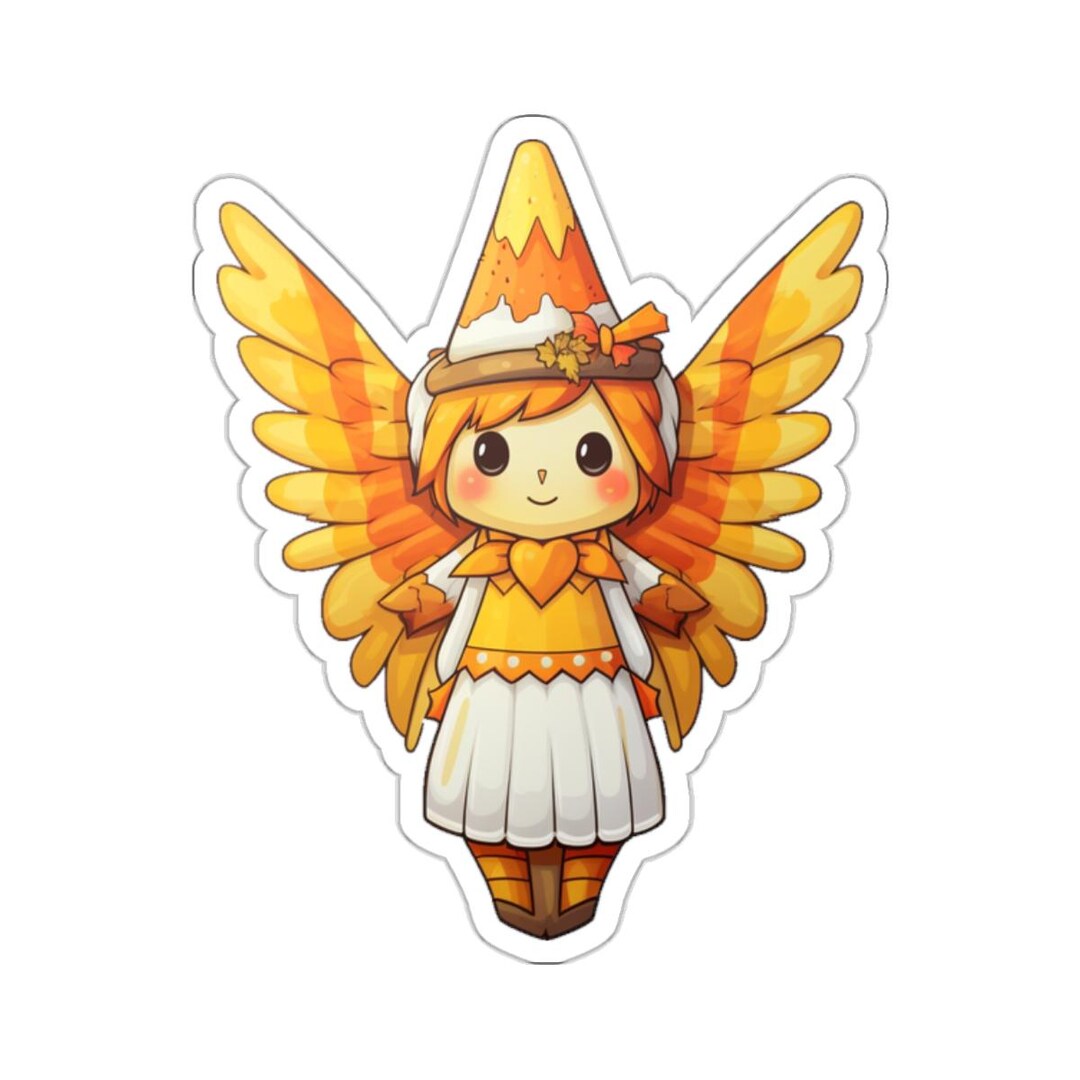 Candy Corn Angel Vinyl Sticker, Adorable Halloween Laptop Decal - Etsy