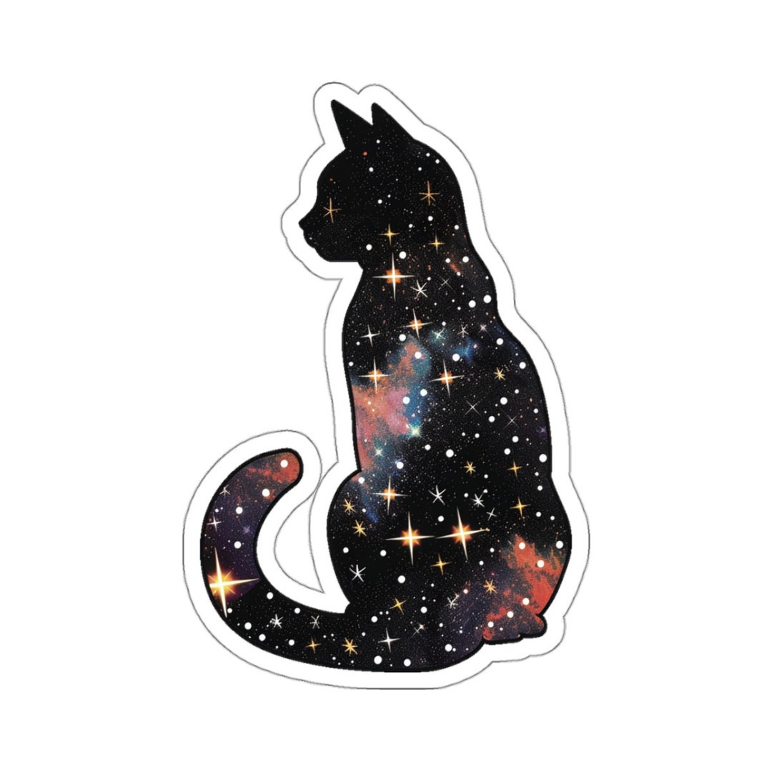 Cosmic Cat Sticker, Galaxy Nebula Design, Perfect for Laptops and ...