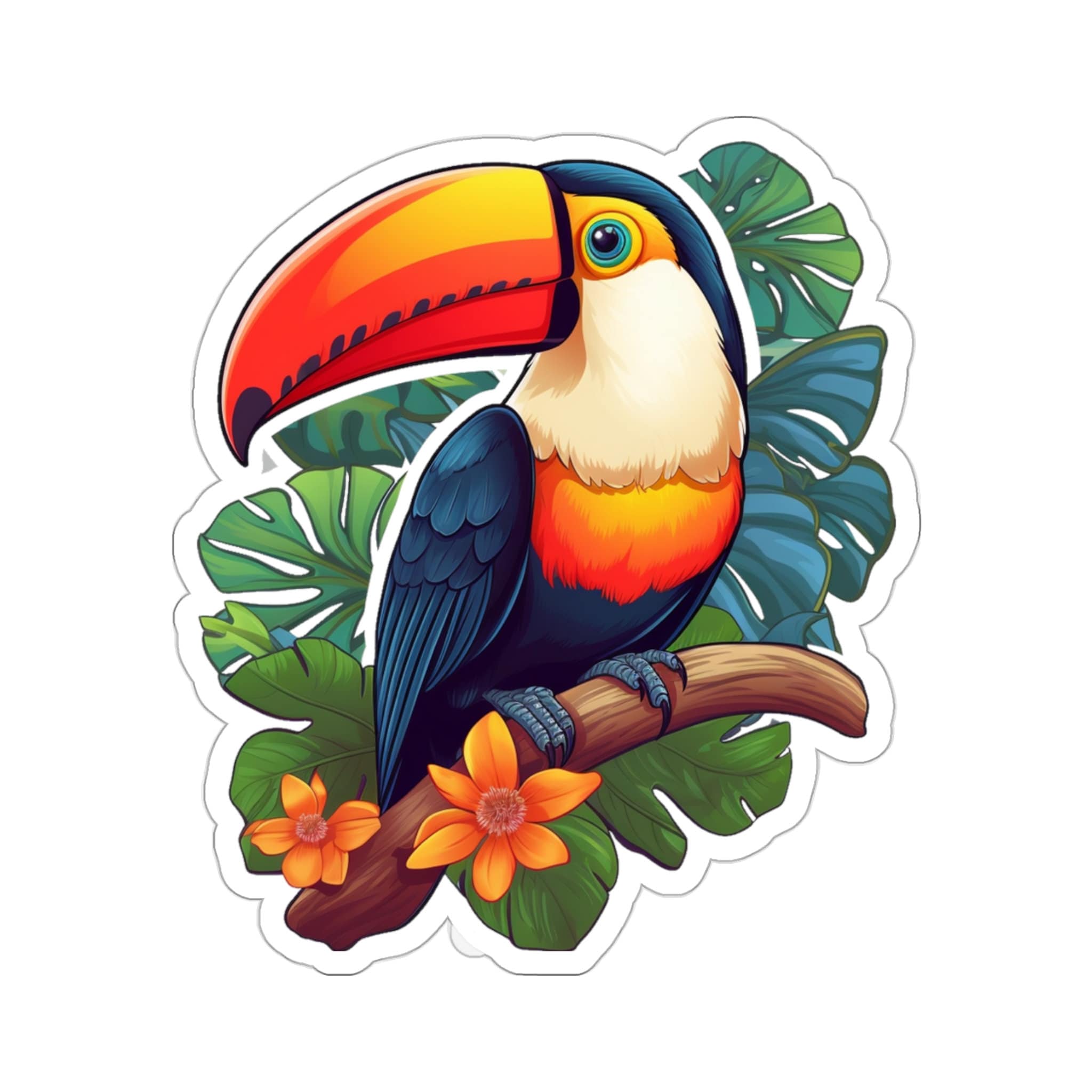 Tropical Toucan | Vibrant Rainforest Bird Kiss-cut Sticker | Ideal for ...