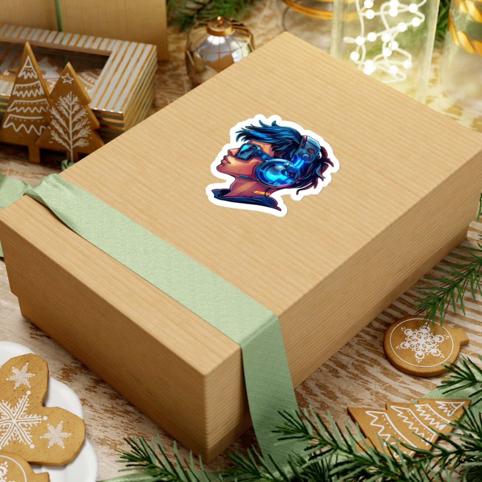 Cyber Gear Prodigy, Futuristic Young Man Sticker, Perfect for Gamers ...